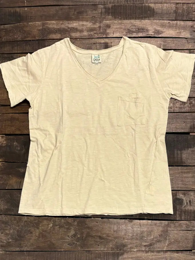 Jaded Gypsy - Moon Dance V-Neck Tee - Oatmeal – Shop Hannah Closet