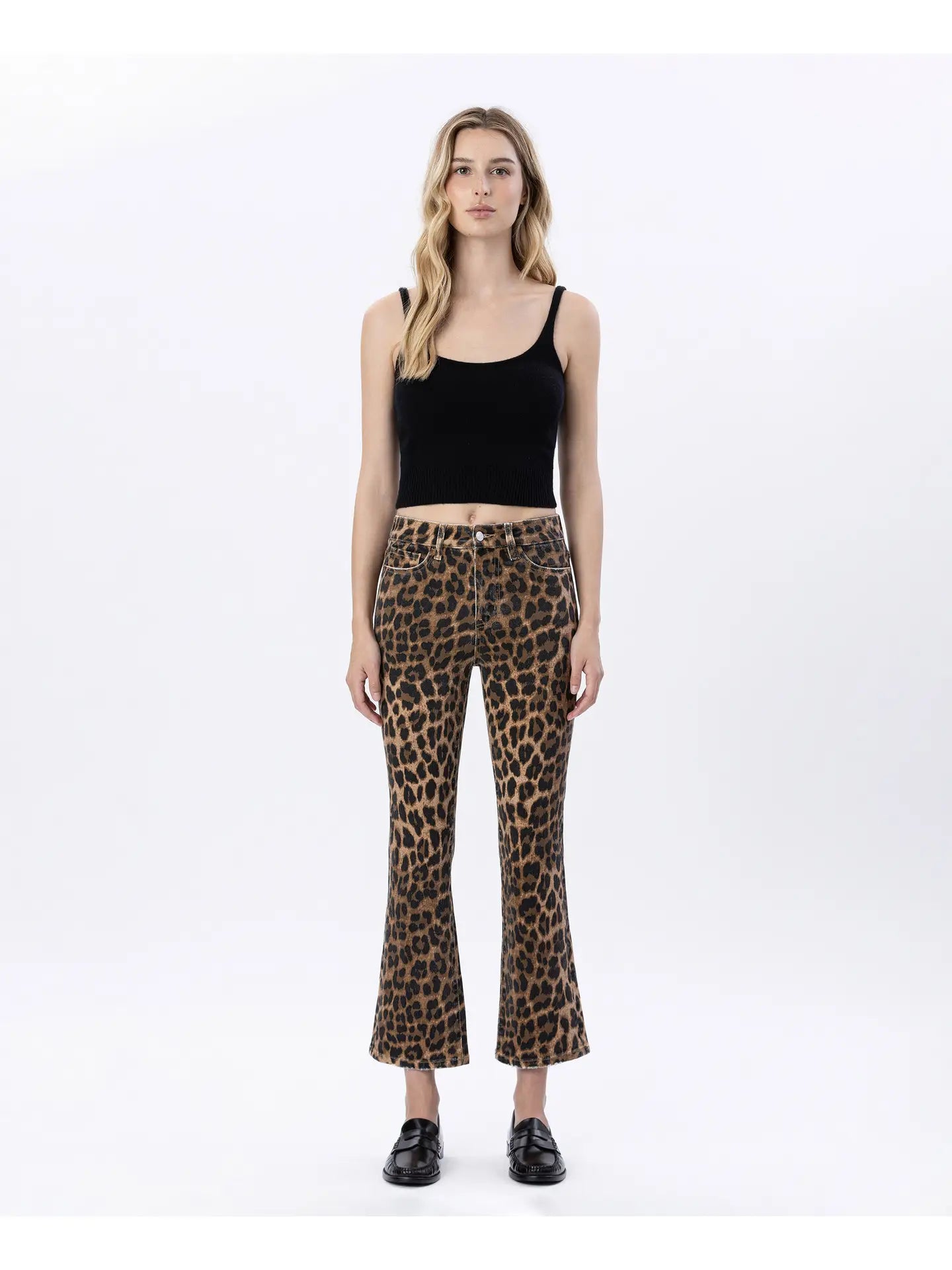Vervet - High Rise Leopard Print Kick Flare Jeans – Shop Hannah Closet